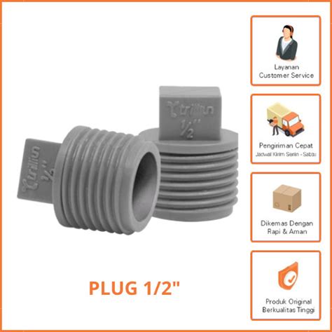 Jual Tutup Pipa Plug Dop Drat Luar Ts Ukuran 1 2 Trilliun Shopee Indonesia