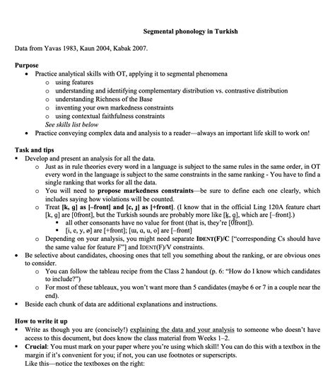 Solved Segmental Phonology In Turkish Data From Yavas 1983