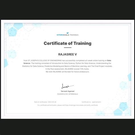 rajasree v on linkedin the training consisted of introduction to data
