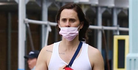 Jared Leto Sports Tight Tank Shirt For Walk Around Nyc Jared Leto