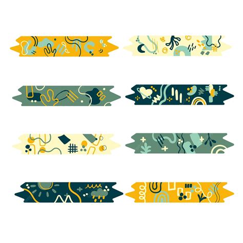 Premium Vector Hand Drawn Washi Tape Abstract Pack