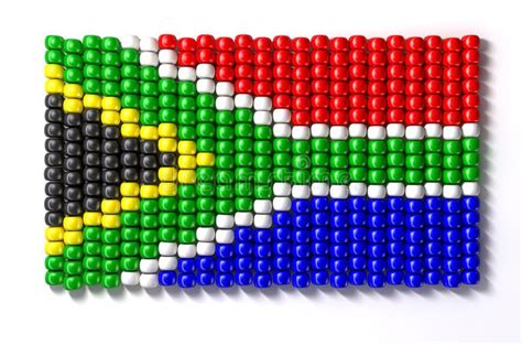 Illustration About A Traditional Zulu Beaded South African Flag On An