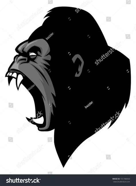 Angry Gorilla Head Stock Vector Royalty Free 151788353 Shutterstock