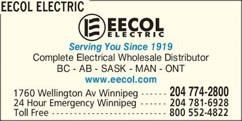 Eecol Electric 1760 Wellington Ave Winnipeg Mb