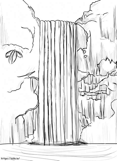 Waterfall To Color Coloring Page