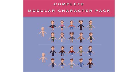 Low Poly Modular Character Assets Complete Pack Characters Unity Asset Store