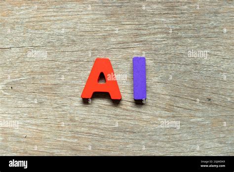 Color Alphabet Letter In Word Ai Abbreviation Of Artificial Intelligence On Wood Background