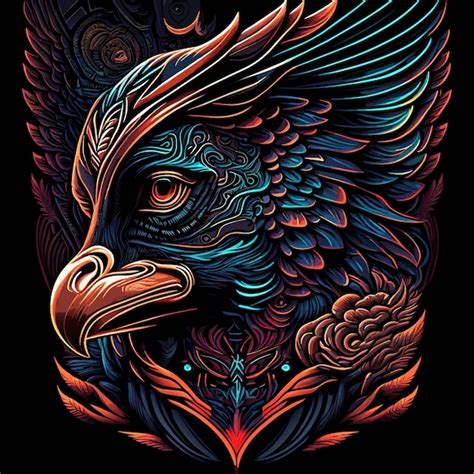 Premium Vector Abstract Tshirt Concept Human And Eagle Merge On Dark