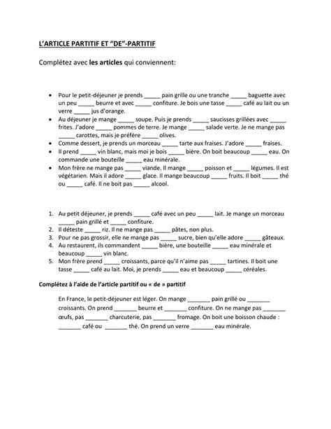 L`article Partitif Et
