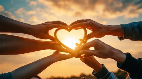 Together Holding Heart Unity Symbol Premium AI Generated Image
