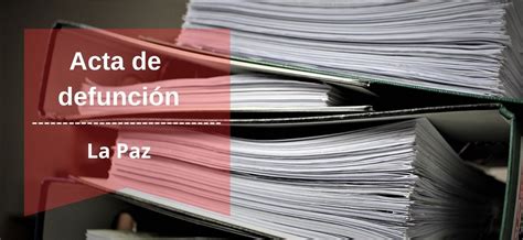 Acta De Defunción La Paz En Línea Pdf