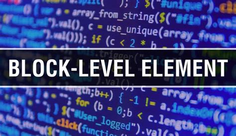 Block Level Element With Digital Java Code Text Block Level Ele