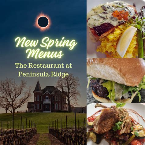 New Spring Menus ~ The Restaurant At Peninsula Ridge Peninsula Ridge