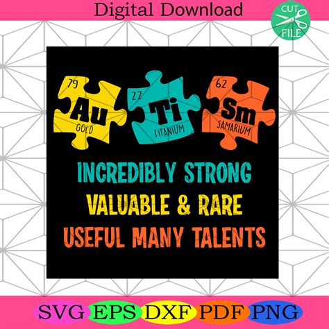Autism Awareness Periodic Puzzle Science Teacher Svg Autism Svg Silkysvg