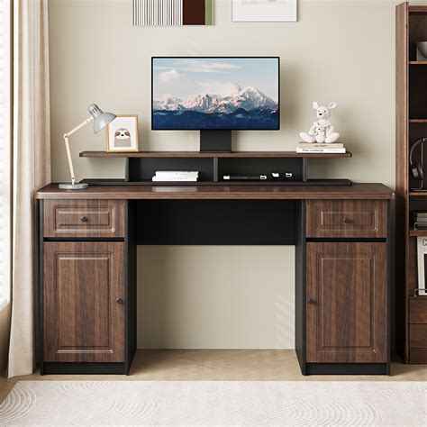 Red Barrel Studio Executive Desk Computer Desk With Storage Drawers And Cabinets Removable