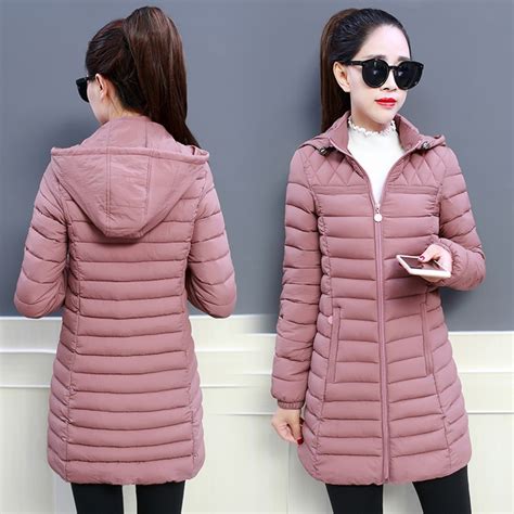 Moda Inverno Jaqueta Solta Para Baixo Mulheres Casacos Parkas Algodão