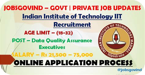 Indian Institute Of Technology Iit Recruitment 2023 For Data Quality