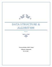 DSA Report Pdf DATA STRUCTURE ALGORITHM Report Pradeep Khadka ISMT College Tinkunne