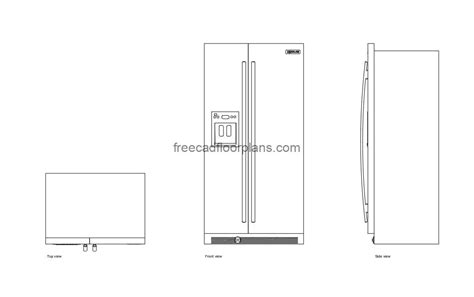 Built In Fridge Free Cad Drawings