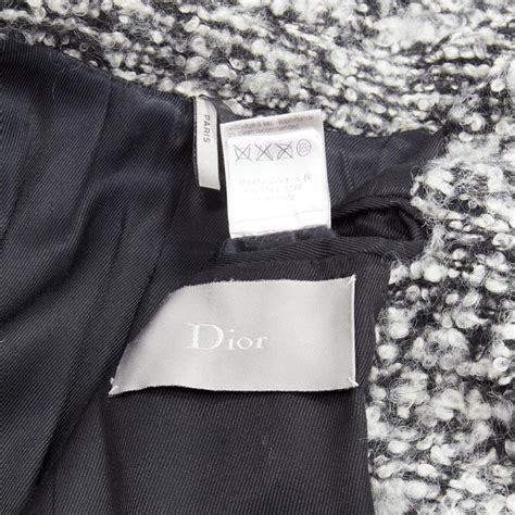 Dior Homme Aw 2009 Hedi Slimane Grey Wool Boucle Coat Xxs Jp38 For Sale