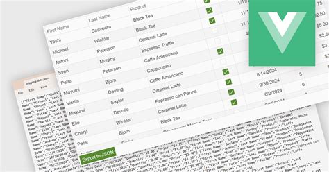 Export Data Grids To Json In Vuejs Applications