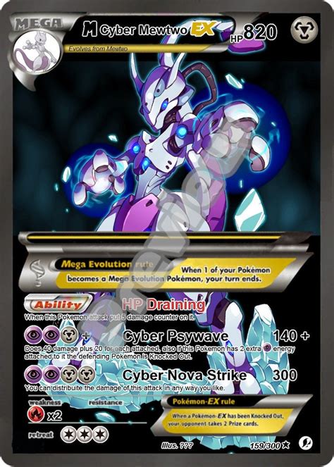 M Cyber Mewtwo Ex Pokemon Card Etsy