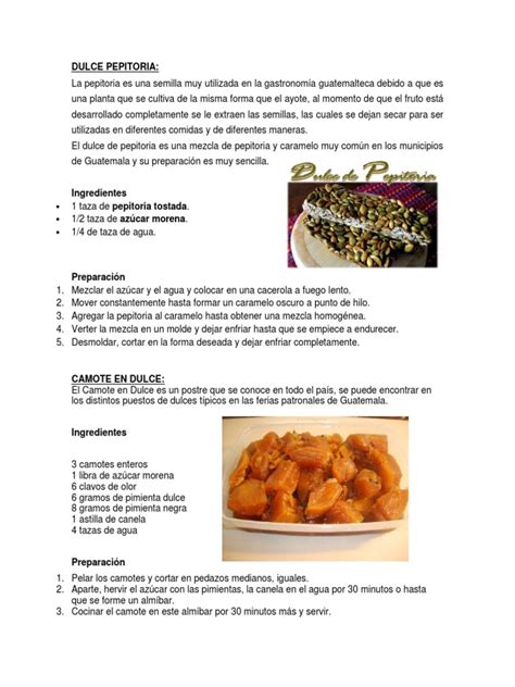 Dulce Pepitoria Pdf Comida Y Bebida Alimentos