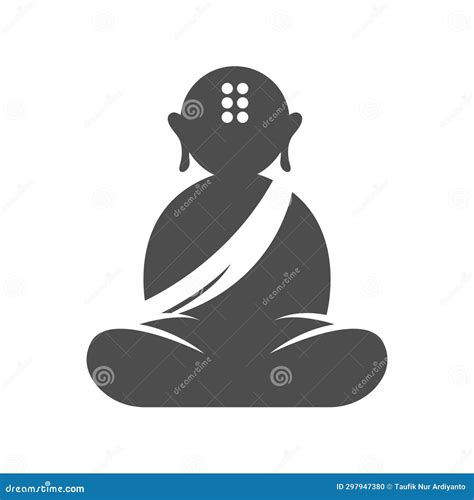 Monk Logo Icon Design Cartoon Vector 297947391