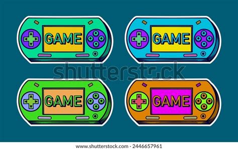 Game Controller Doodle Sticker Illustration Retro Stock Vector Royalty