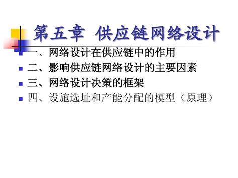 第五章 供应链网络设计20111023 Word文档在线阅读与下载 无忧文档