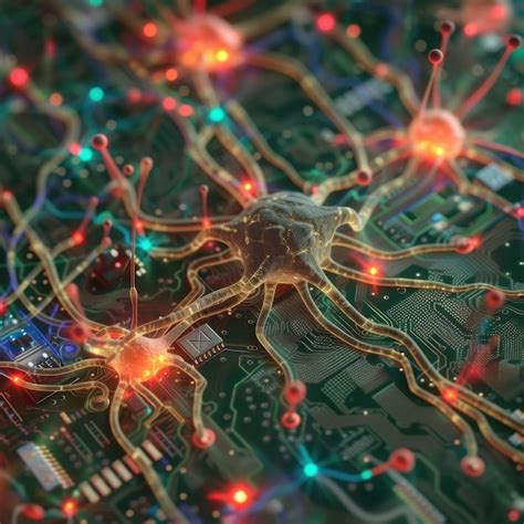 Merging Digital Circuits With Biological Neurons Premium Ai Generated Image