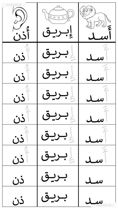 تعلم كتابة الحروف والكلمات للأطفال Arabic Alphabet Chart Arabic