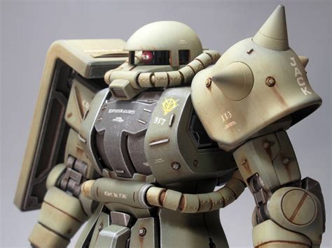 Yahooオークション 【mg 1100 Ms 06j 量産型ザクⅡ 戦場風 改修塗