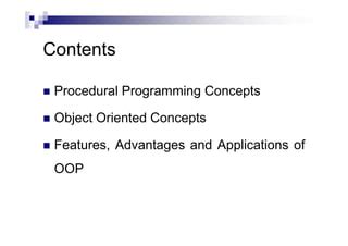 Object oriented concepts | PPT