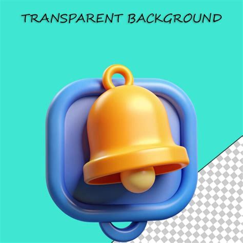 Premium PSD 3d Notification Bell Icon Set Isolated On Transparent