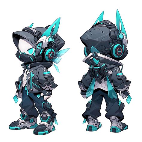Premium Photo Character Anime Of Male Chibi Kawaii Cybernetic Fashion