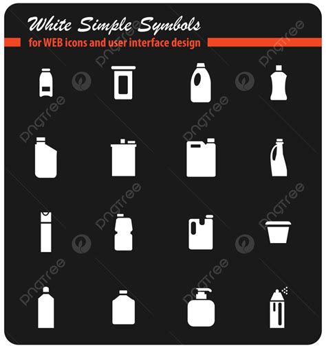 Household Chemicals Icon Set Antiseptic Washer Container Vector