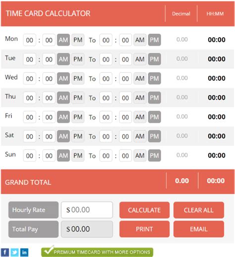 The 10 Best Time Card and Timesheet Calculators | Intervals