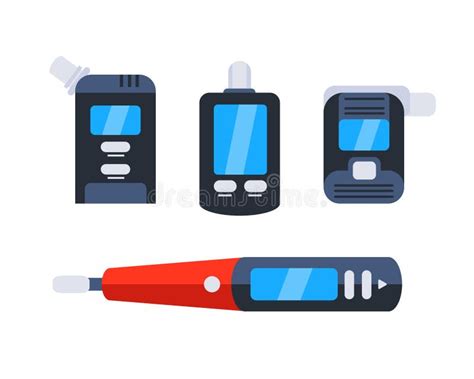 Portable Breathalyzer Device For Determining The Intoxication Of A Person Stock Vector