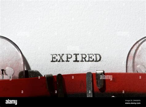 Expired Word Written With A Typewriter Stock Photo Alamy