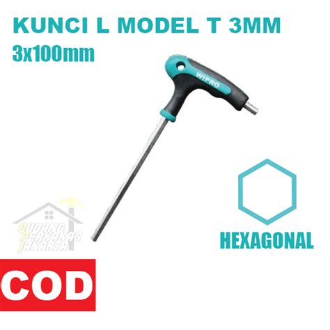Jual Wipro Kunci L Hexagonal 3mm Model T Hexagonal 3x100mm Shopee