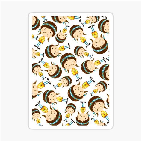 Pegatina Hippie de dibujos animados lindo en patrón de tonos de MurphyCreative Redbubble