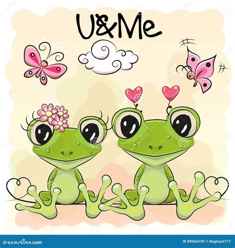 Cute Frog Cartoon Cartoon Frog Sitting With Flower Vector Illustration