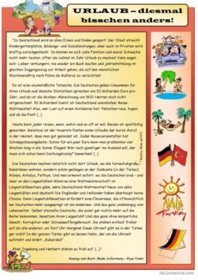 345 Urlaub Deutsch DAF Arbeitsblätter pdf doc