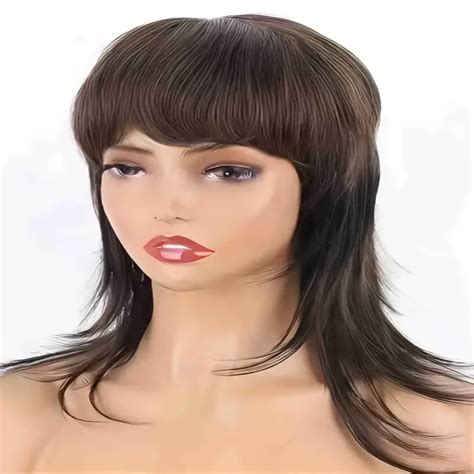 Mullet Wig Pixie Cut Wigs Bangs Length Synthetic Straight Temu
