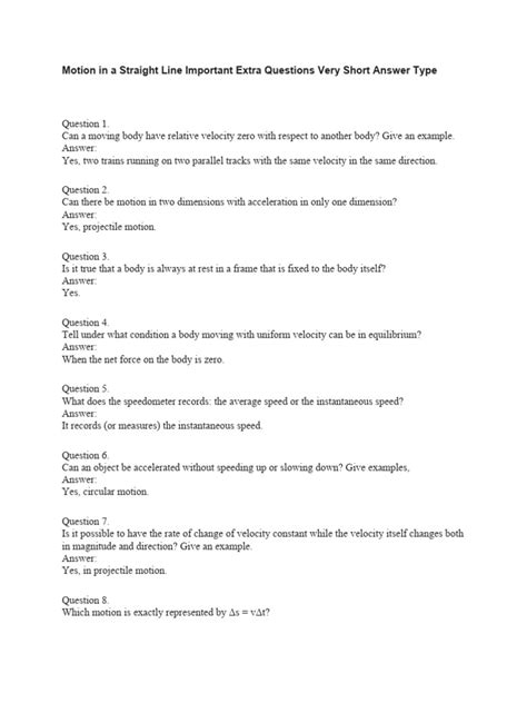 11 Cbse Physics Unit 3 Pdf Velocity Acceleration