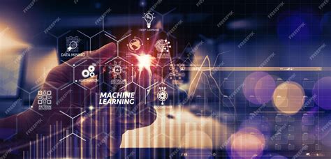 Diagrama De Tecnología De Aprendizaje Automático Inteligencia Artificial Ai Red Neuronal