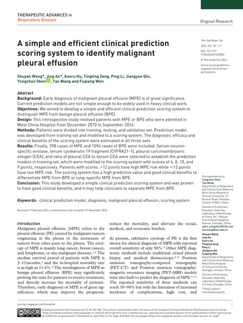Pdf A Simple And Efficient Clinical Prediction Scoring System To