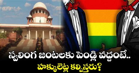 స్వలింగ జంటలకు పెండ్లి వద్దంటే హక్కులెట్ల కల్పిస్తరు