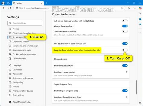 Enable Or Disable Keep Microsoft Edge Window Open When Closing Last Tab